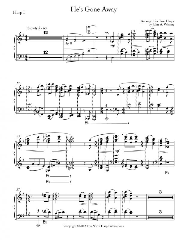 He’s Gone Away – Harp Column Music