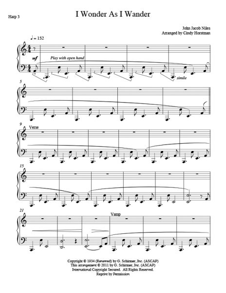 I Wonder as I Wander (ensemble) – Harp Column Music