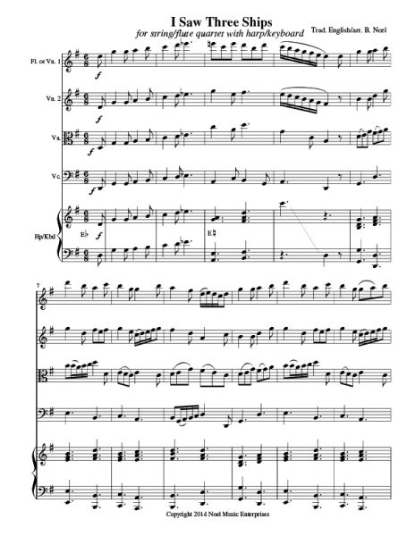 I Saw Three Ships – Harp Column Music