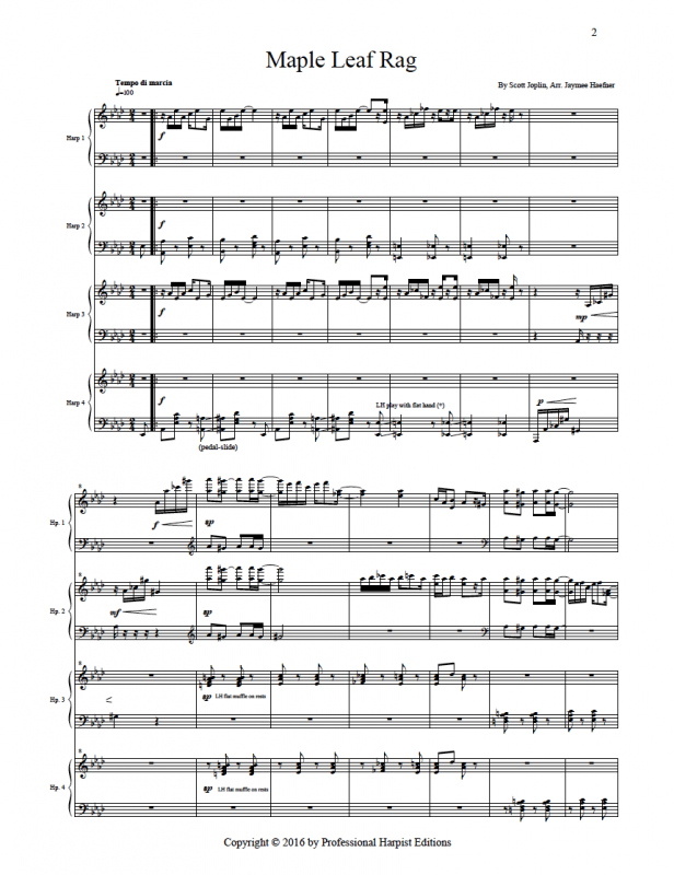 Maple Leaf Rag – Harp Column Music