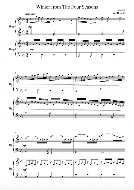 Winter from the Four Seasons – Harp Column Music