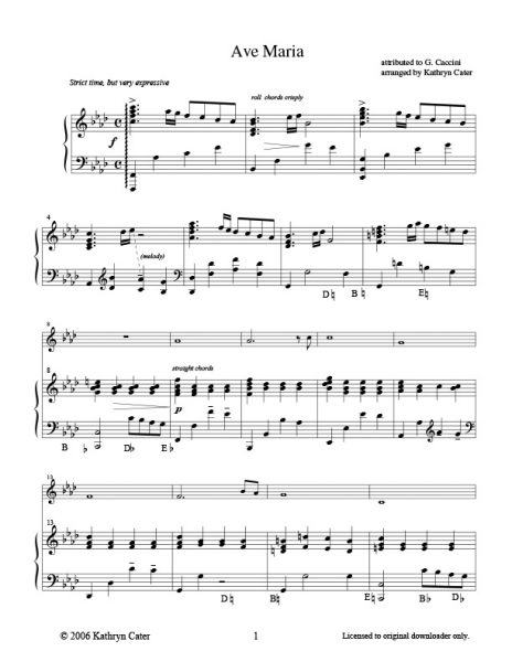 Caccini Ave Maria – Harp Column Music