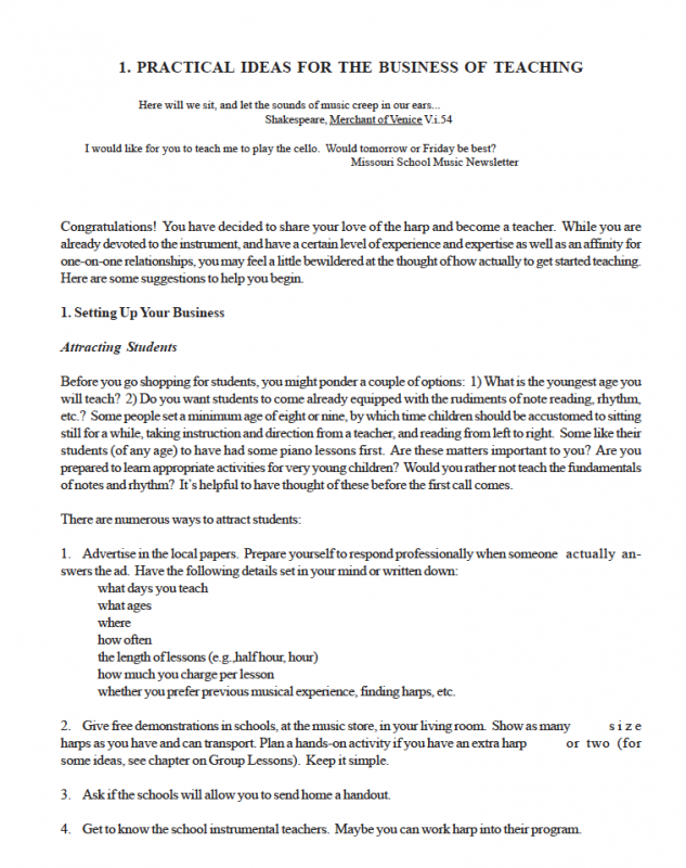 Teaching The Lever Harp – Harp Column Music