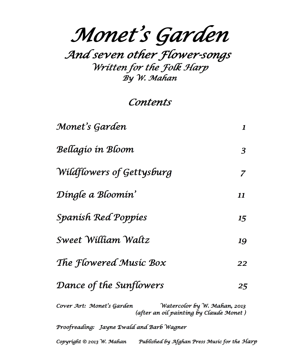 Monet’s Garden – Harp Column Music