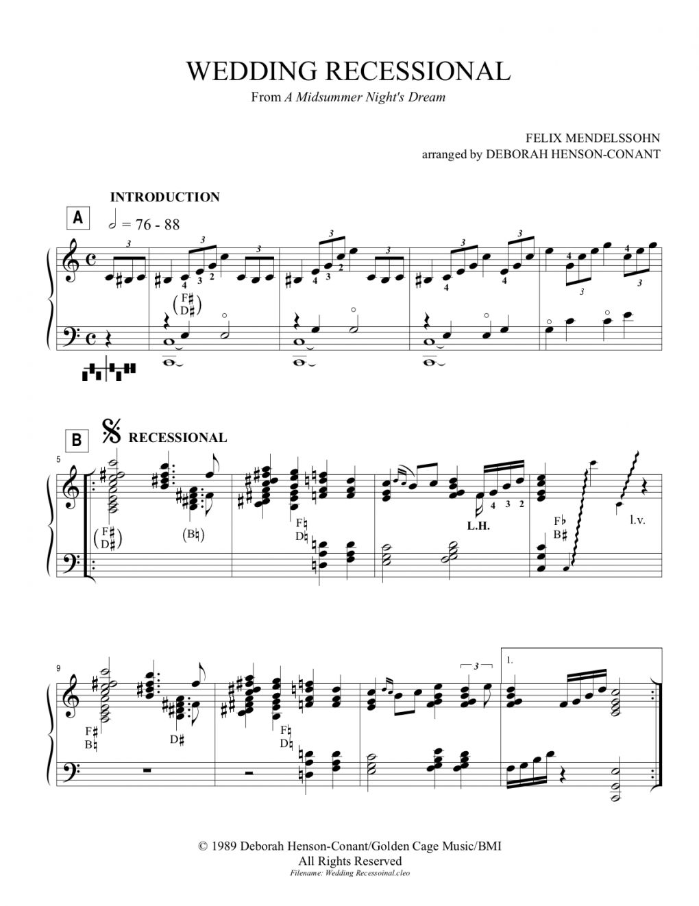 Wedding Processional & Recessional – Harp Column Music