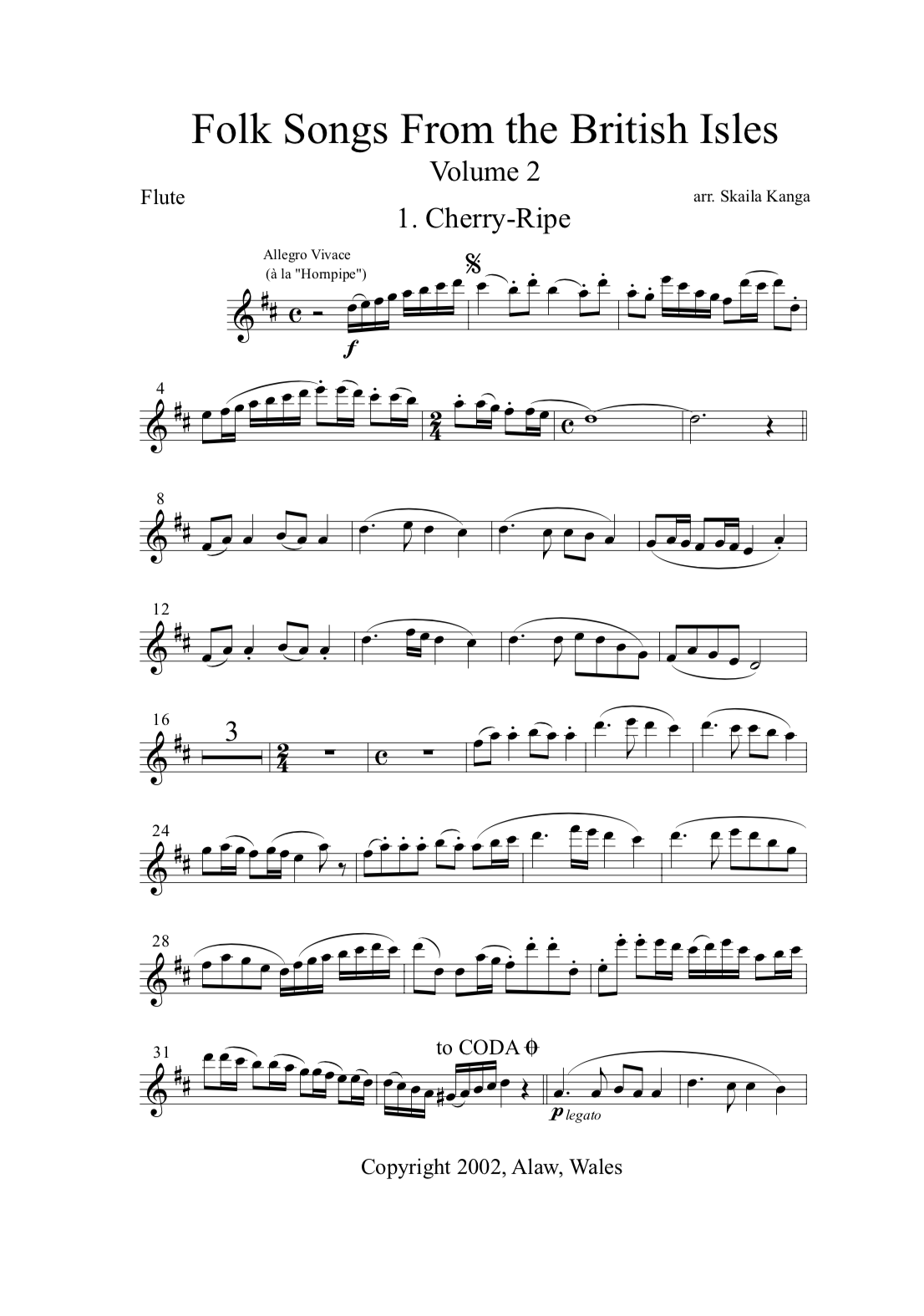 Folk Songs from the British Isles—Vol 2 – Harp Column Music