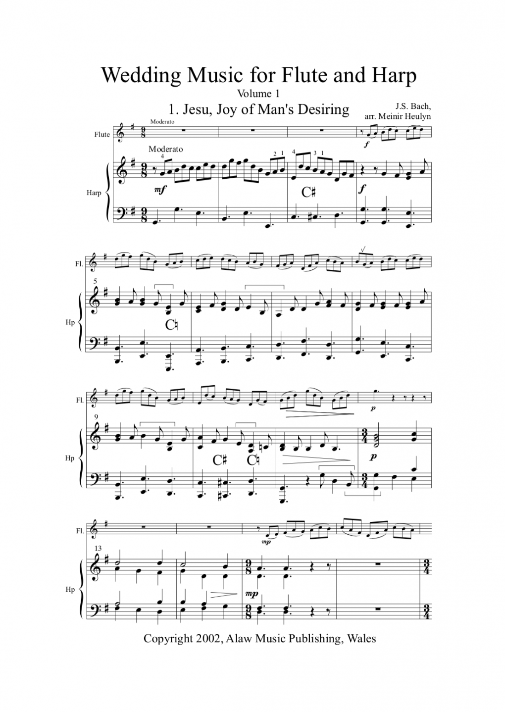 Wedding Music for Flute and Harp—Vol. 1 – Harp Column Music