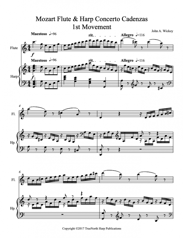 Cadenzas to Mozart’s Concerto in C K. 299 for Flute and Harp – Harp ...