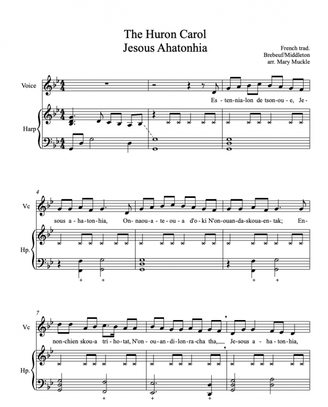 The Huron Carol – Harp Column Music