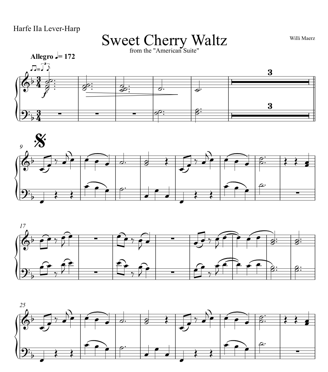 “Sweet Cherry Waltz” from ‘American Suite’ – Harp Column Music