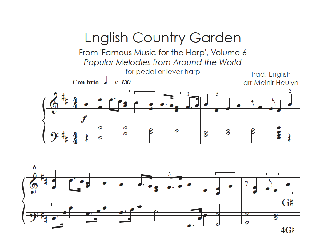 English Country Garden Harp Column Music