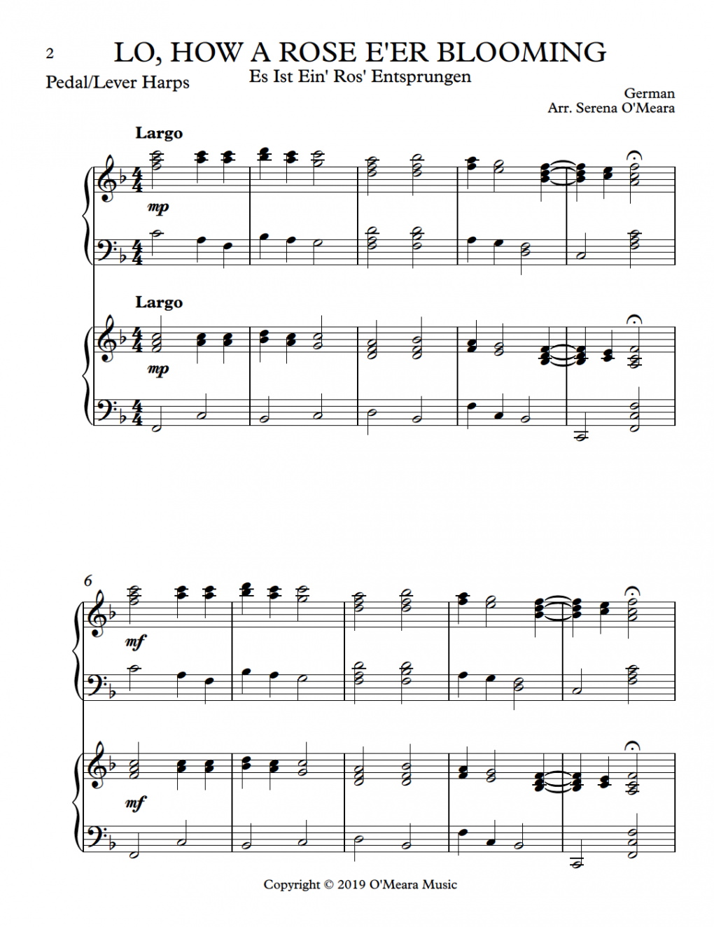 Lo, How A Rose E’er Blooming – Harp Column Music