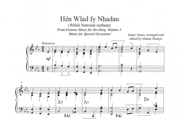 The Welsh National Anthem – Harp Column Music