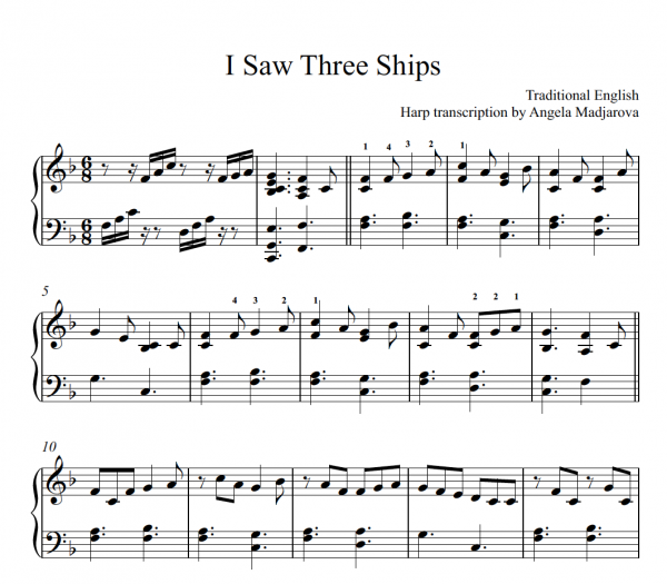 I Saw Three Ships – Harp Column Music