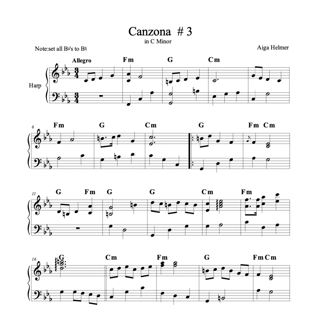 Canzona # 3 – Harp Column Music