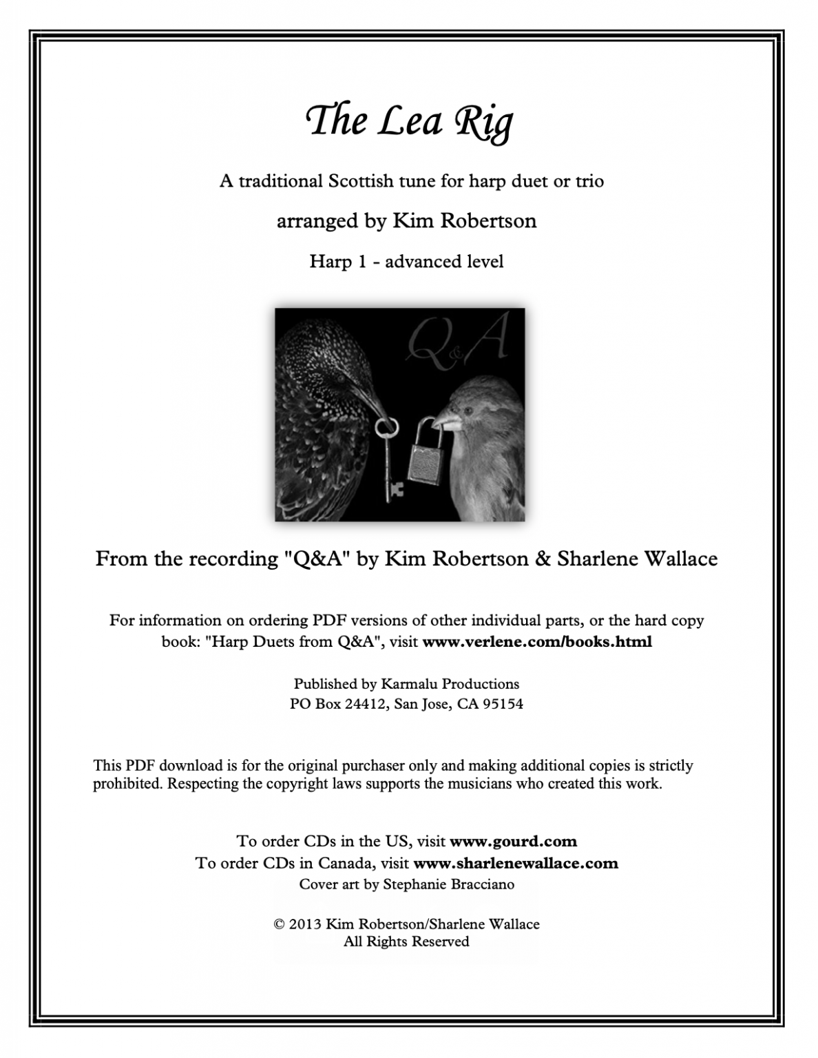 The Lea Rig – Harp Column Music