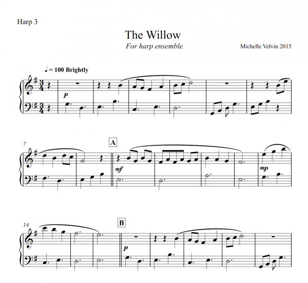 The Willow (for 3 harps) – Harp Column Music