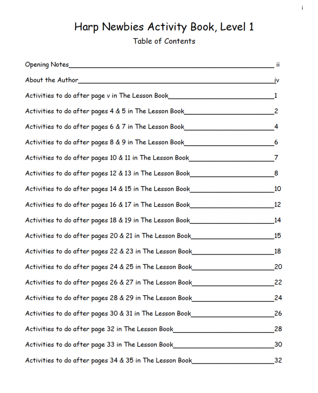 Harp Newbies Activity Book, Level 1 – Harp Column Music