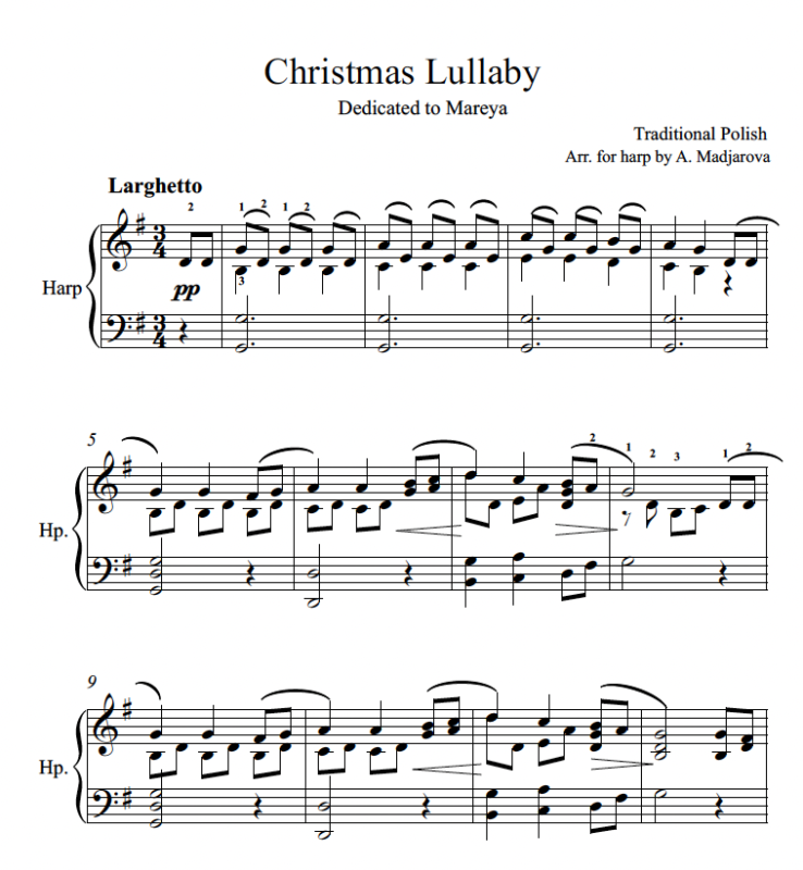 Christmas Lullaby – Harp Column Music