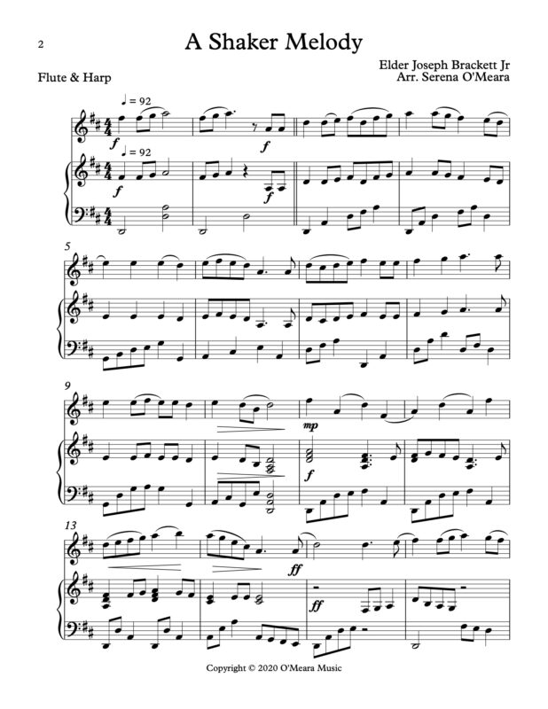 A Shaker Melody (Harp and Melody Instrument) – Harp Column Music