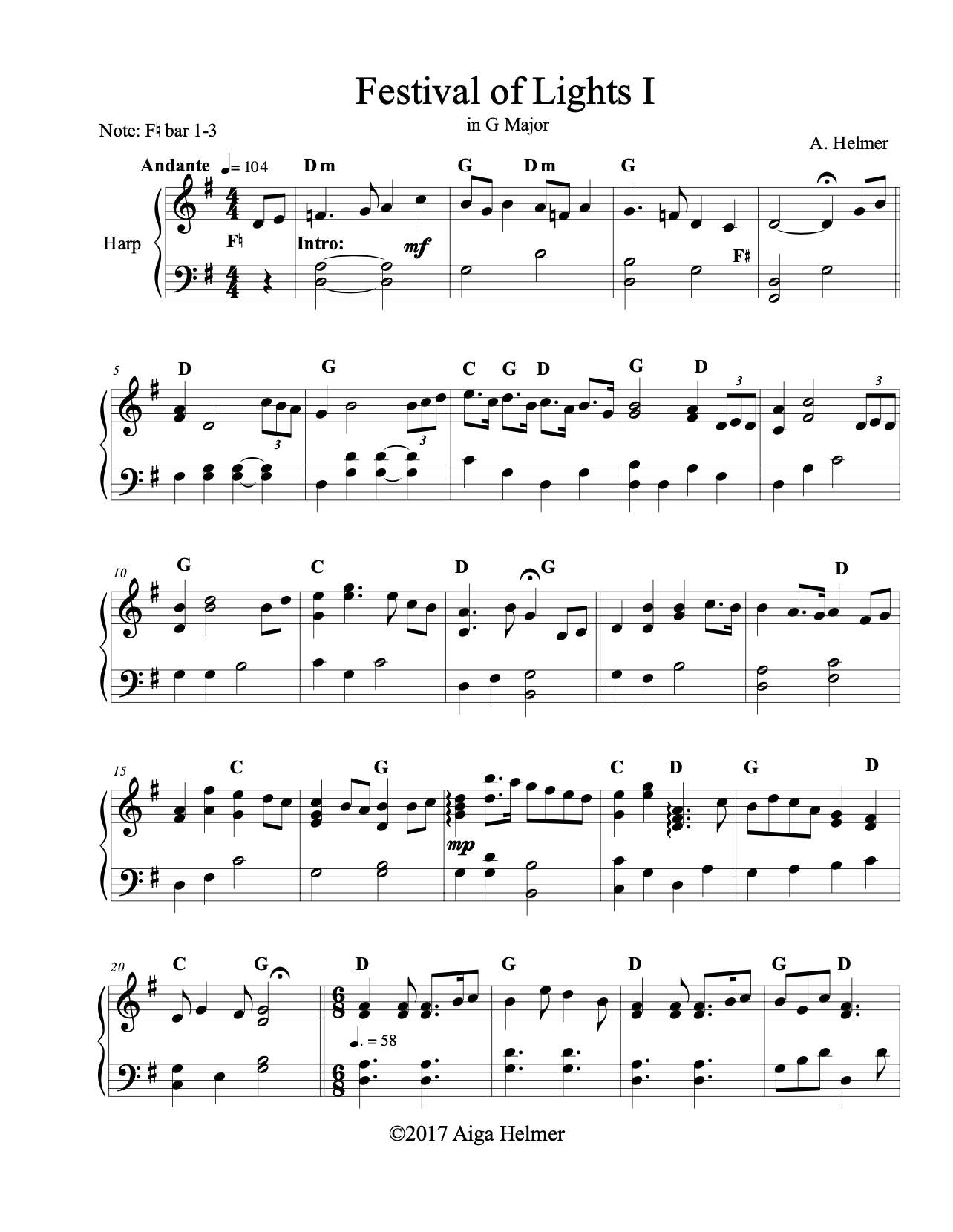 Festival of Lights – Harp Column Music