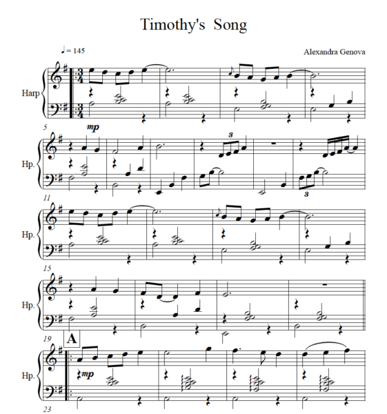 Timothy’s Song – Harp Column Music