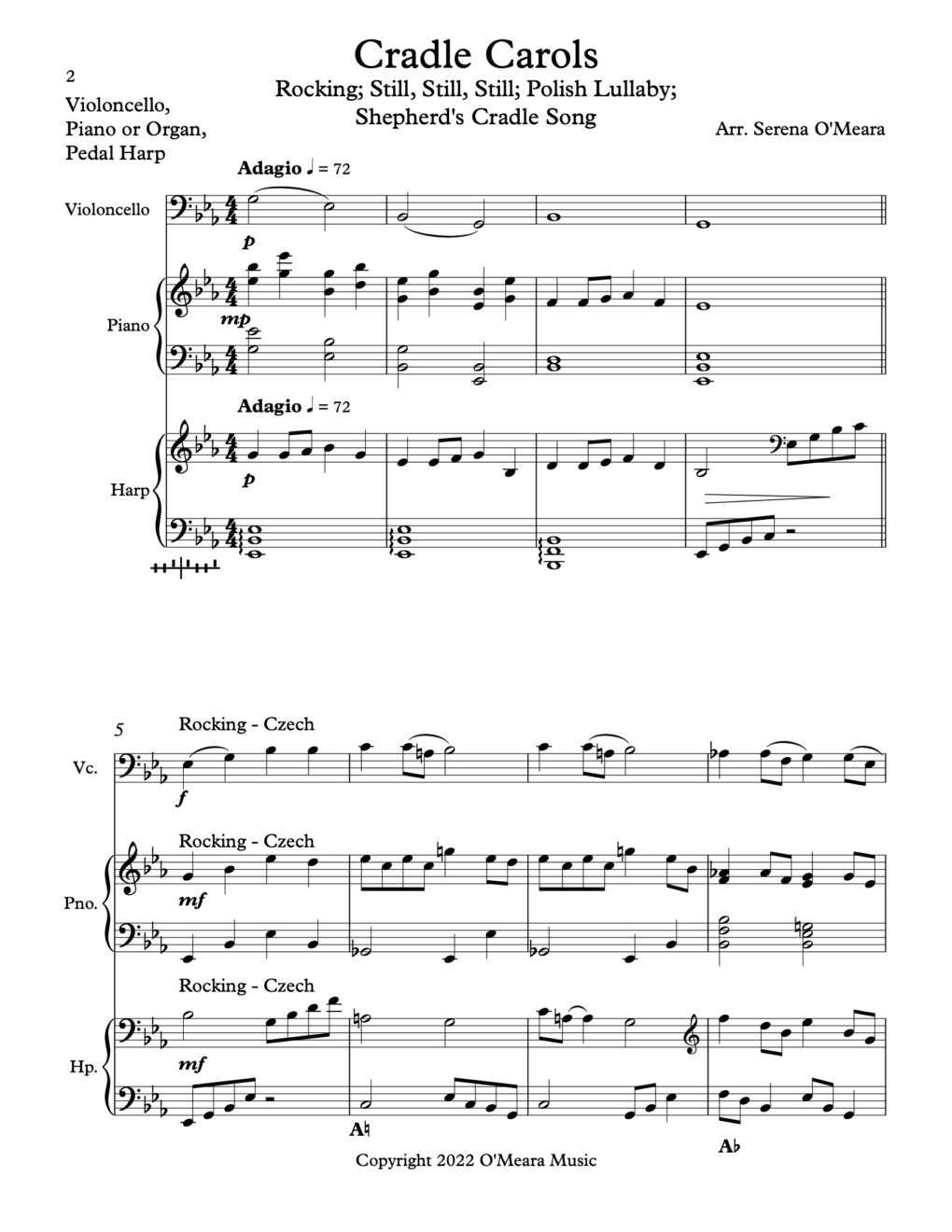 Cradle Carols (Trio) – Harp Column Music