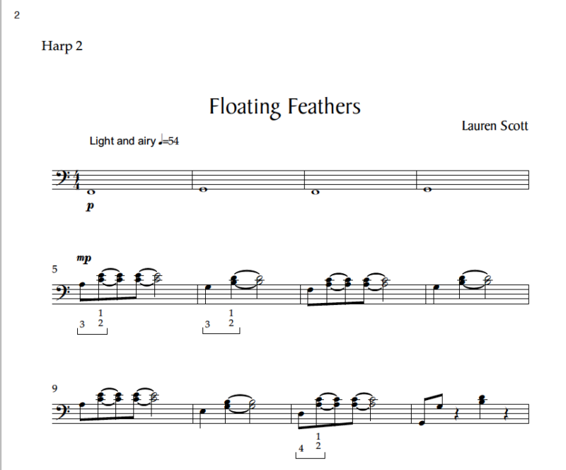 Floating Feathers (harp duet) – Harp Column Music