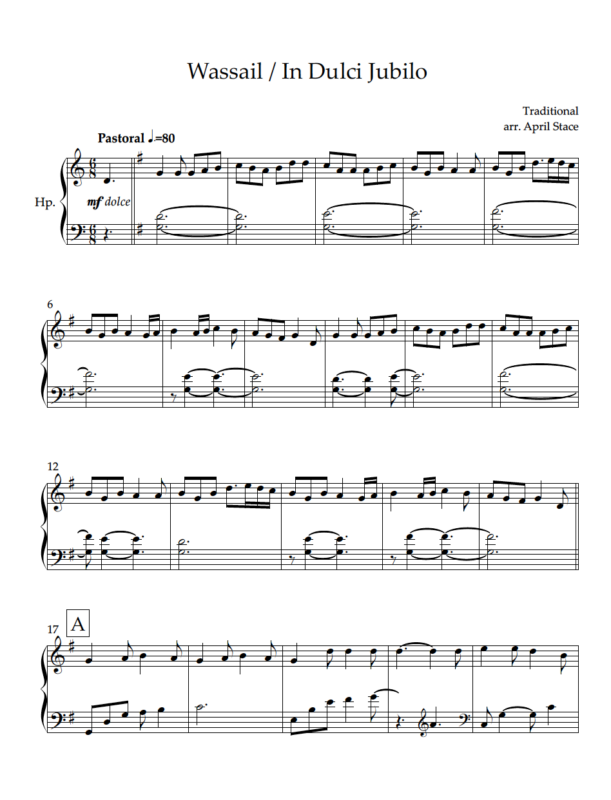 Wassail / In Dulci Jubilo – Harp Column Music