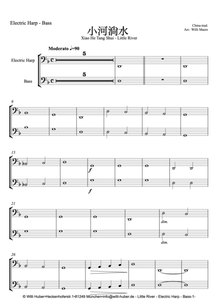 Little River (four harps, simplified version) – Harp Column Music