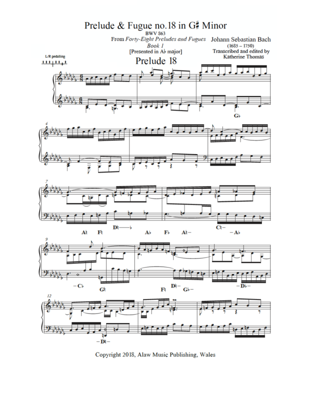Prelude and Fugue no.18 in G-sharp Minor (Book 1) – Harp Column Music