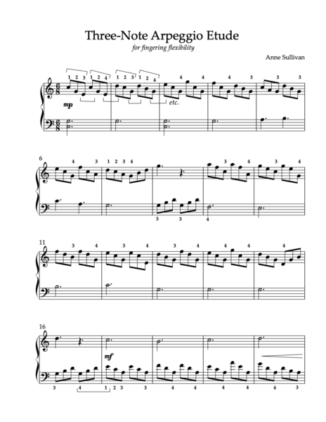 Three-Note Arpeggio Etude – Harp Column Music