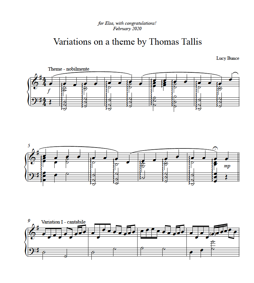 Variations on Tallis’ Canon – Harp Column Music