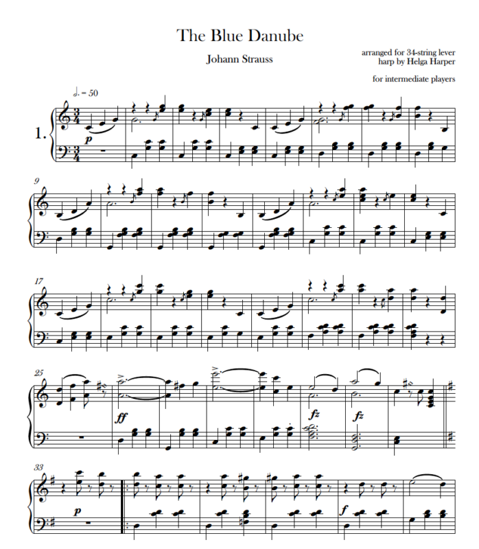 The Blue Danube – Harp Column Music