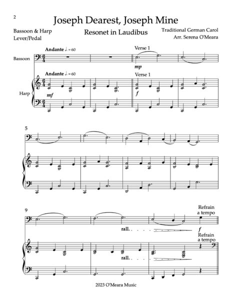 Joseph Dearest, Joseph Mine – Harp Column Music