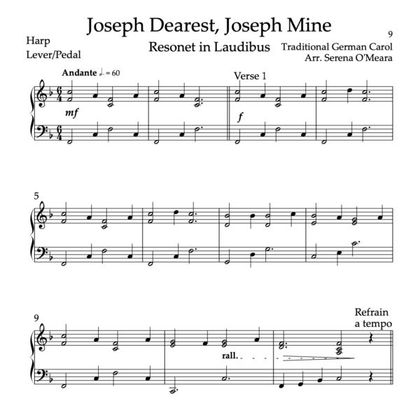 Joseph Dearest, Joseph Mine – Harp Column Music