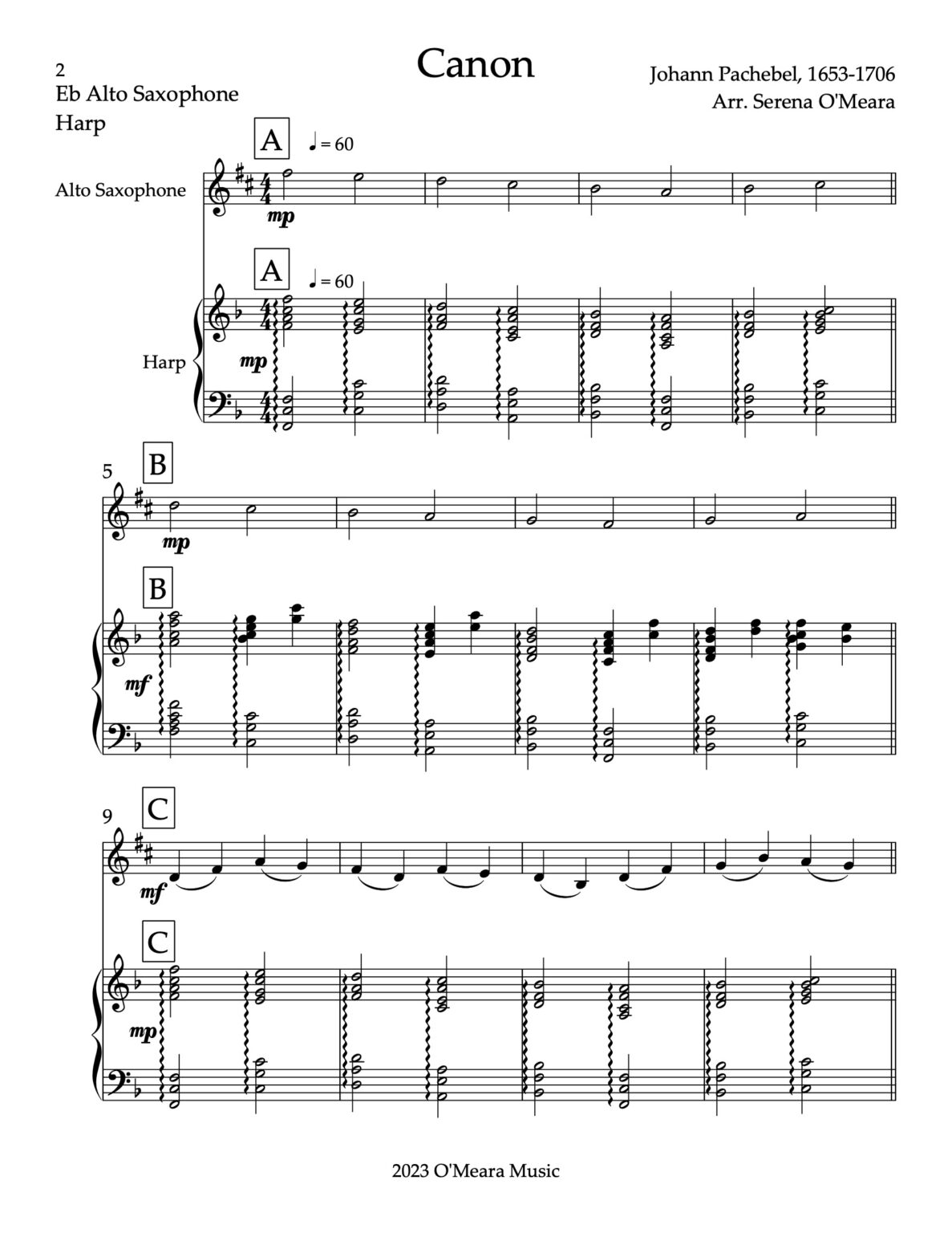 Pachelbel’s Canon – Harp Column Music