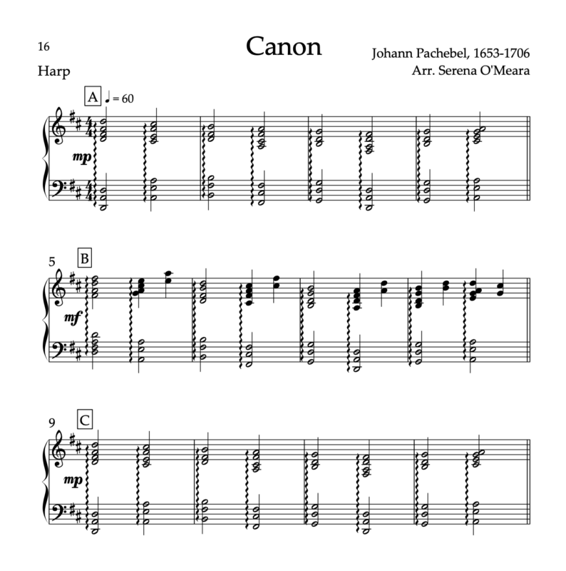 Pachelbel’s Canon – Harp Column Music