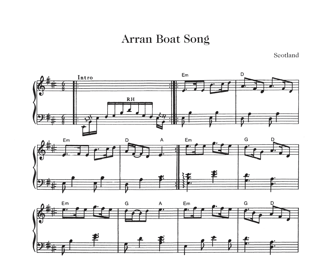 Arran Boat Song – Harp Column Music