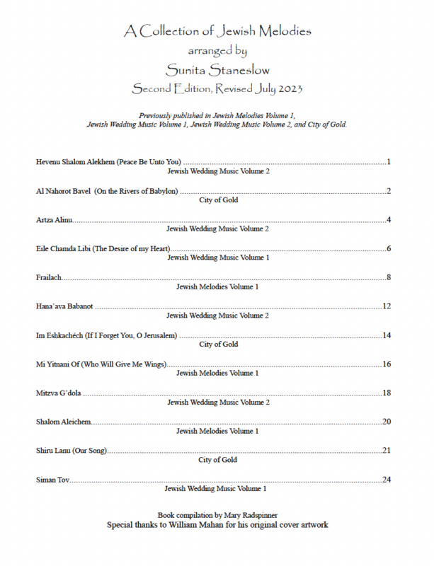 A Collection of Jewish Melodies – Harp Column Music