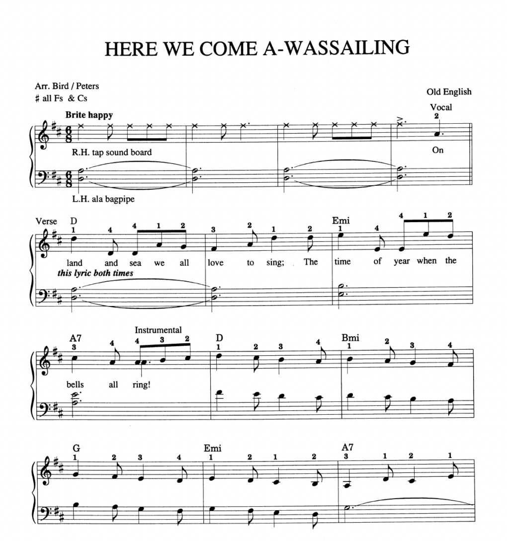 Here We Come A Wassailing – Harp Column Music