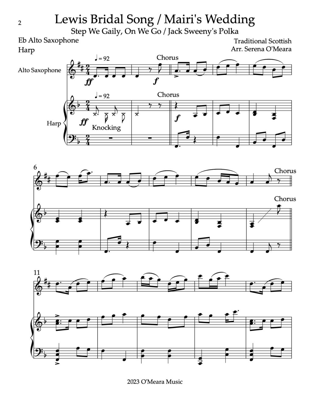 Lewis Bridal Song / Mairi’s Wedding – Harp Column Music