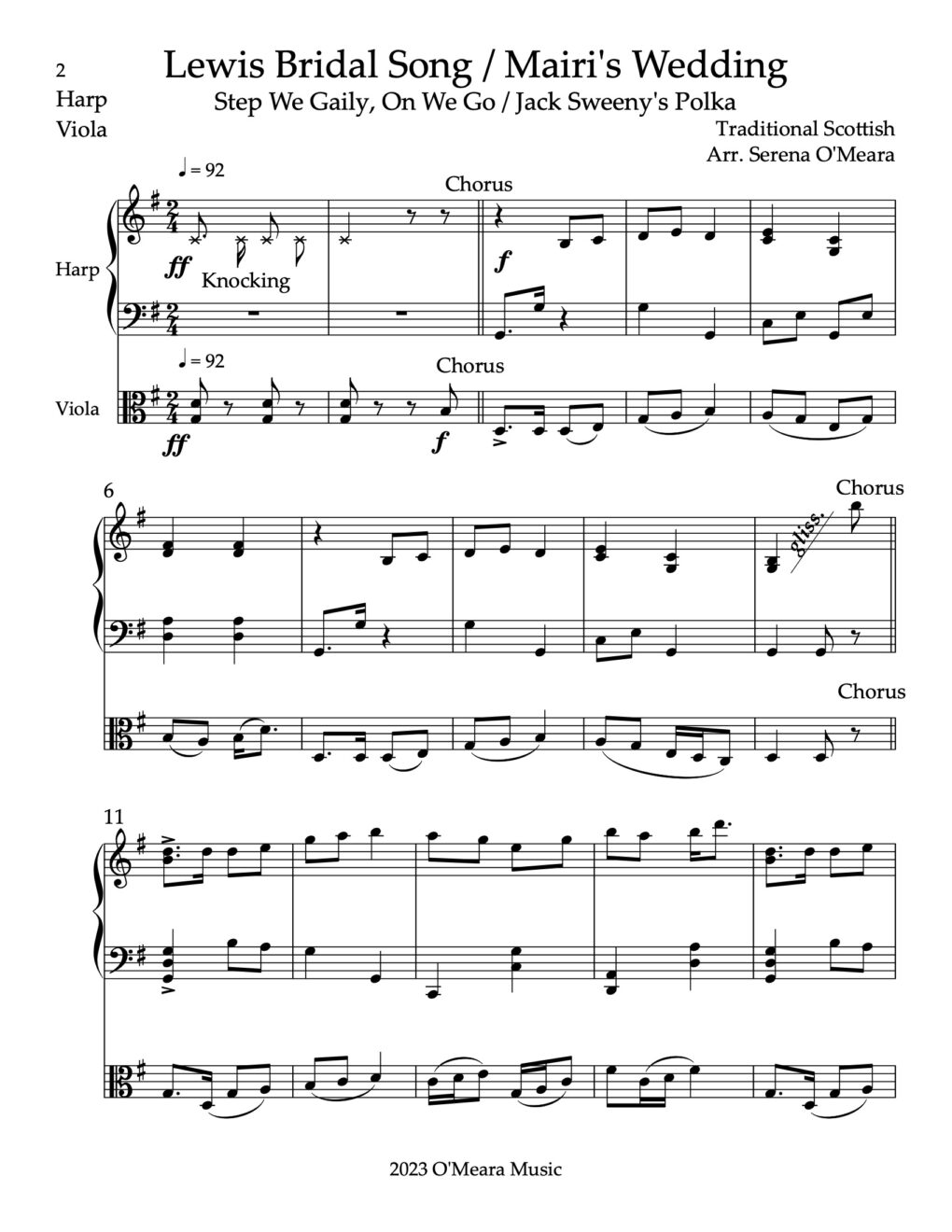 Lewis Bridal Song / Mairi’s Wedding – Harp Column Music