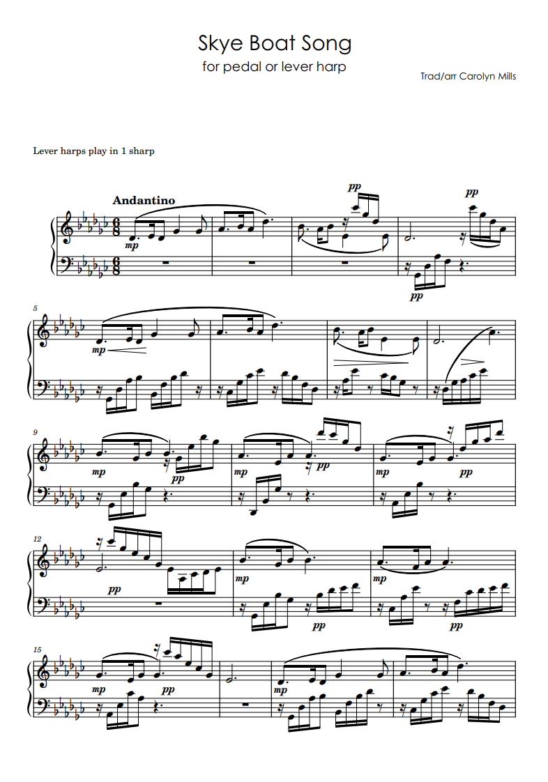 Skye Boat Song – Harp Column Music