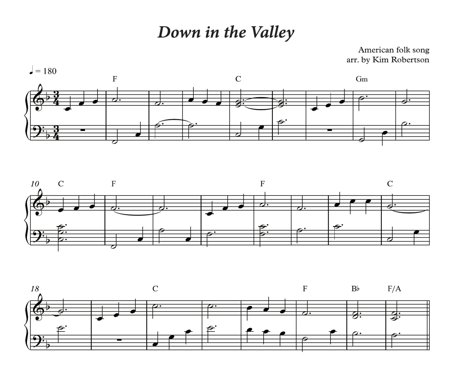 Down in the Valley – Harp Column Music