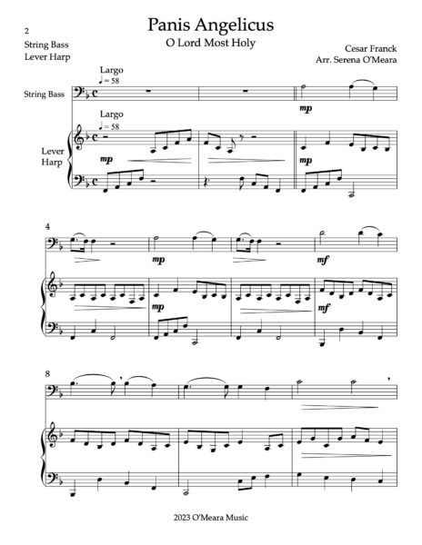 Panis Angelicus (Lever Harp and Melody Instrument) – Harp Column Music