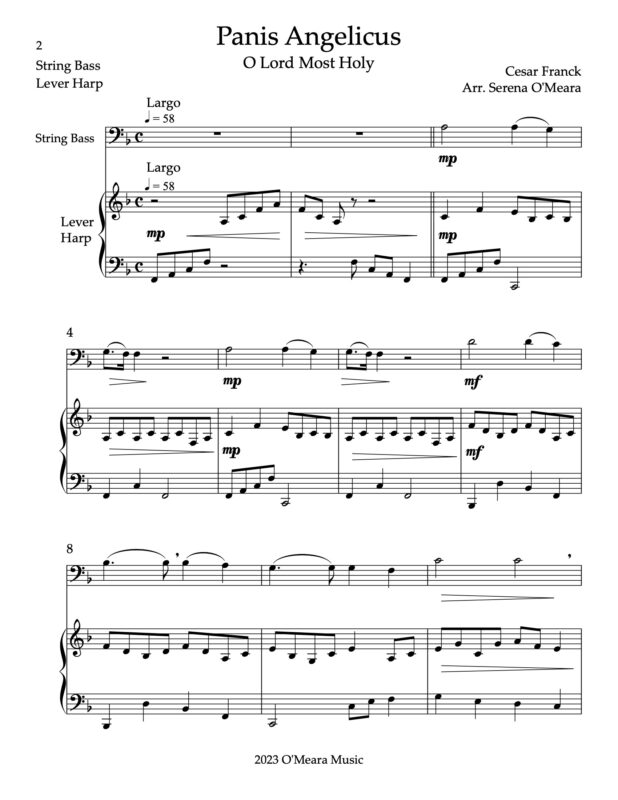 Panis Angelicus (Lever Harp and Melody Instrument) – Harp Column Music