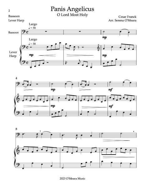 Panis Angelicus (Lever Harp and Melody Instrument) – Harp Column Music