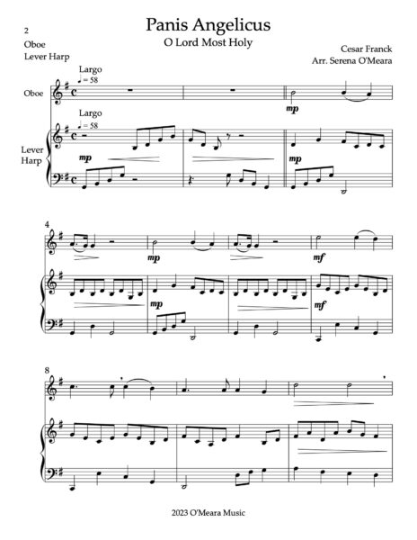 Panis Angelicus (Lever Harp and Melody Instrument) – Harp Column Music