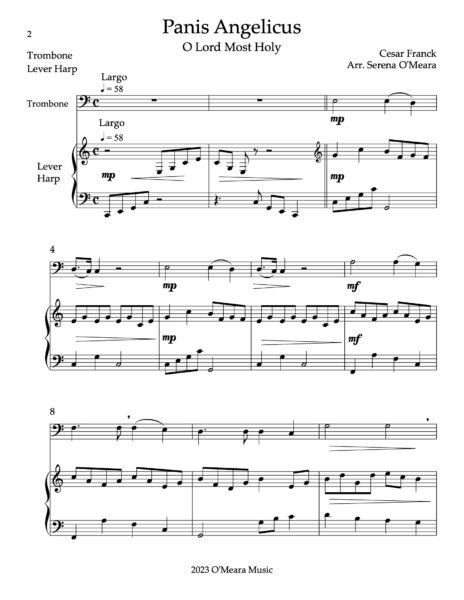Panis Angelicus (Lever Harp and Melody Instrument) – Harp Column Music